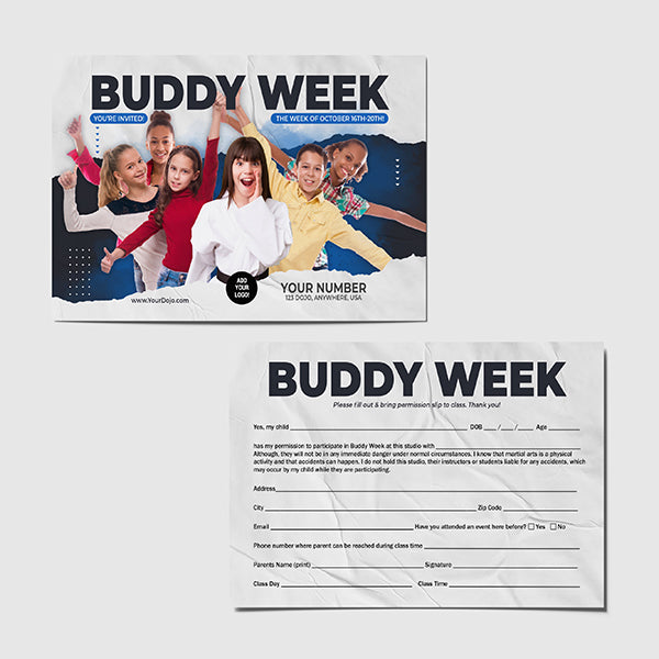 Buddy Week Invitations for Martial Arts – Buzz-Makers